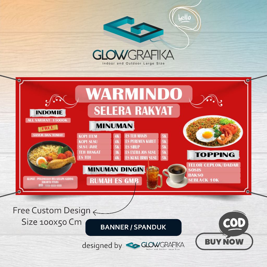 Jual Cetak Spanduk Banner Warmindo Selera Rakyat | Shopee Indonesia