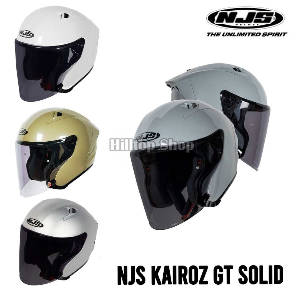 Jual Helm NJS Kairoz GT Solid Half Face Motorcycle Helmet | Shopee ...