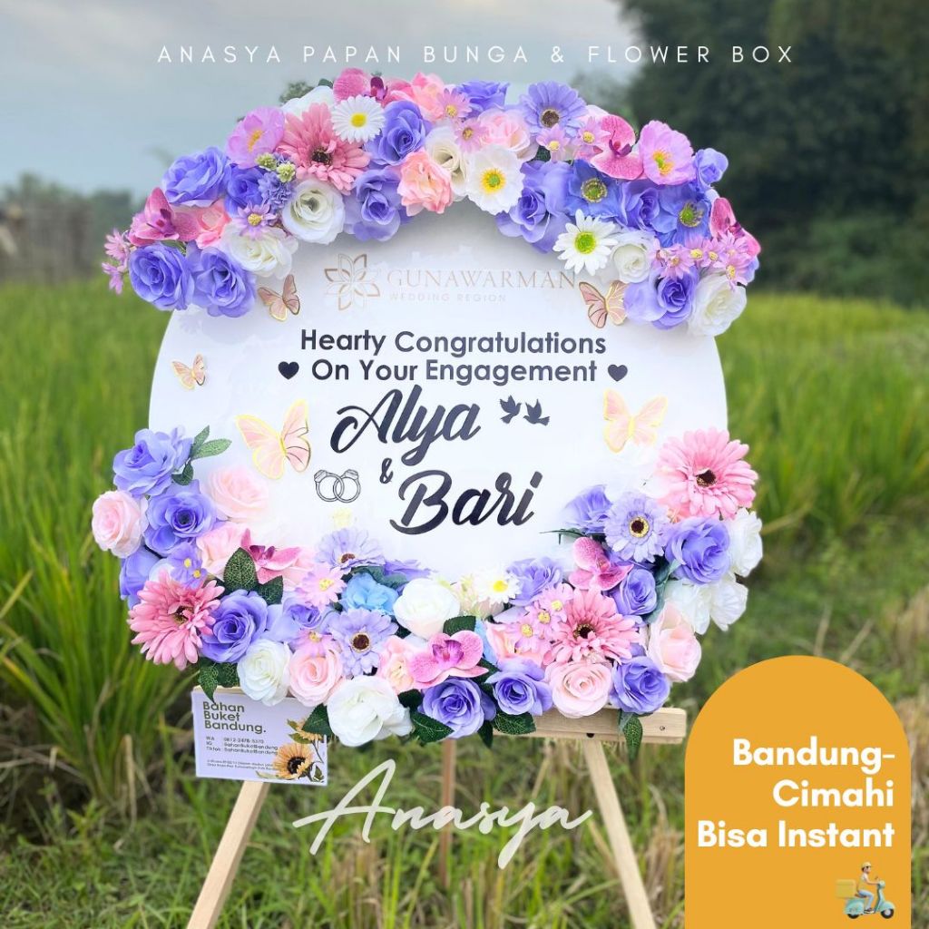 Jual Papan Bunga Akrilik Bulat 60cm Cantik/ Flower Box Bandung Murah ...