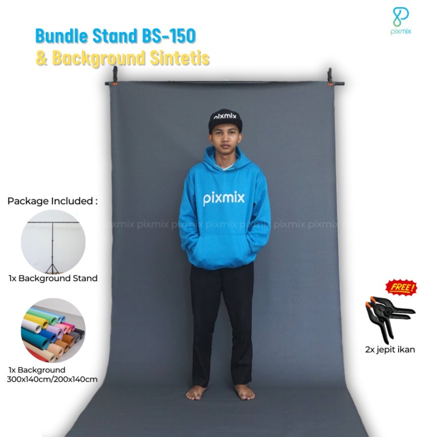 Jual Paket Background Stand 150 + Background Studio Foto Pixmix ...