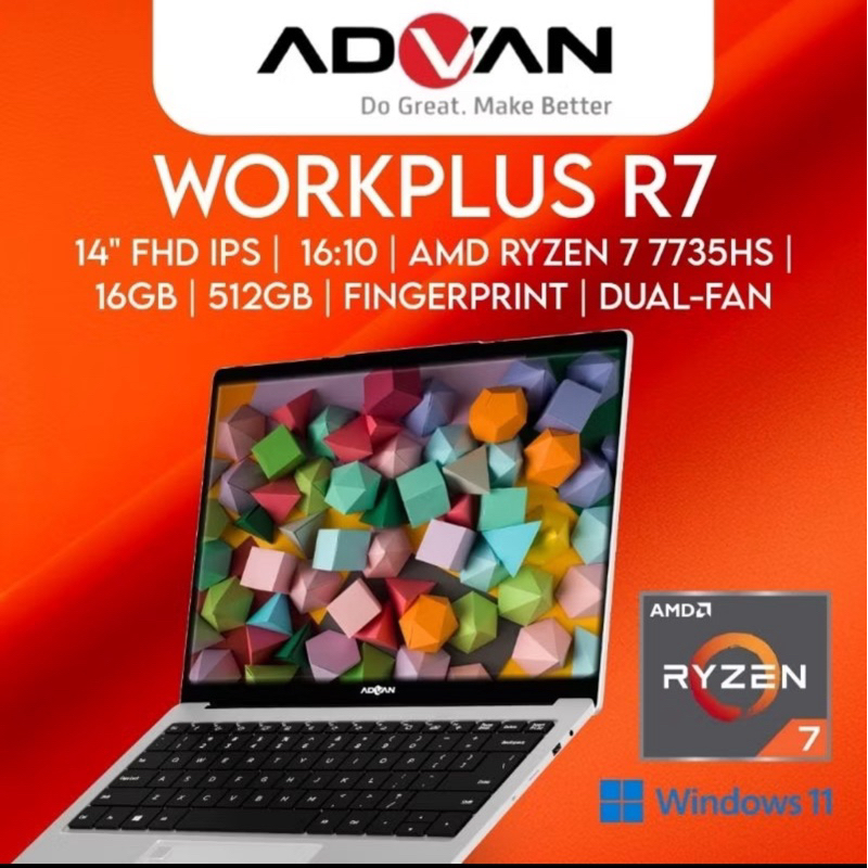 Jual LAPTOP ADVAN WORKPLUS Ryzen 7 16gb SSD 512Gb GARANSI RESMI ...