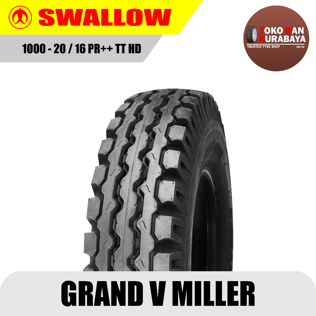 Jual Ban truk swallow grand v miller 1000 - 20 / 16 PR++ TT HD | Shopee ...