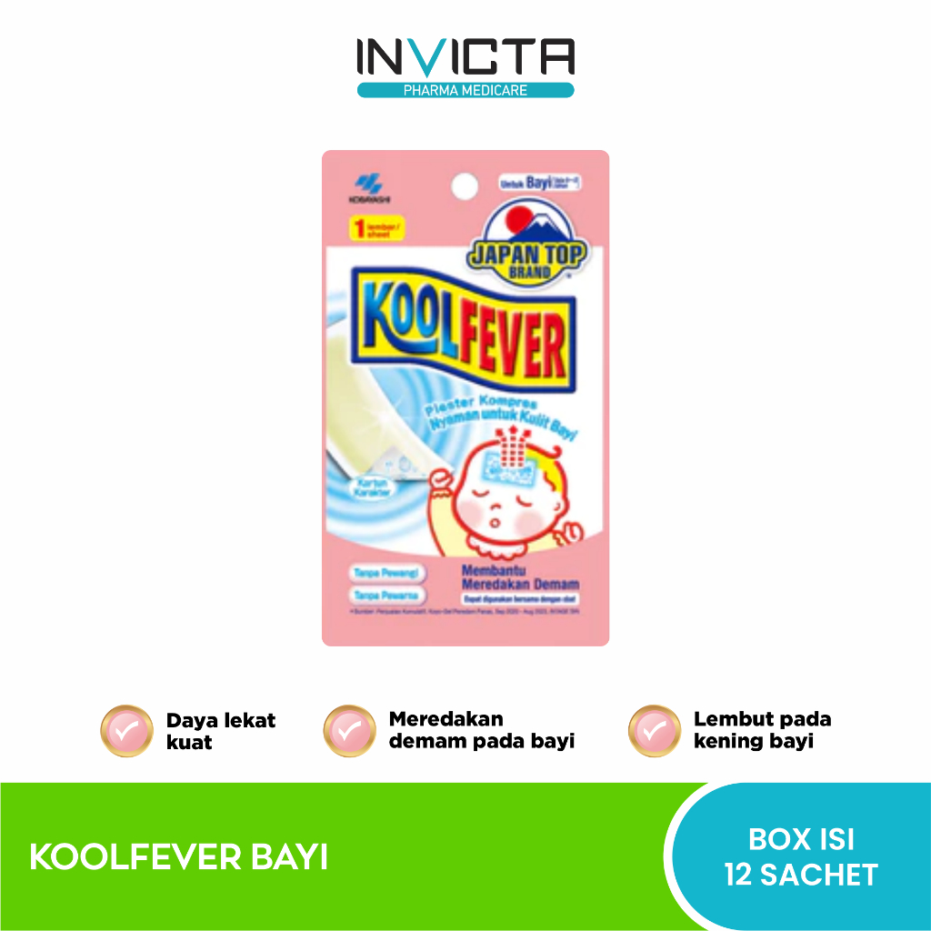 Jual KoolFever Bayi 40 mm x 90 mm - Box Isi 12 Sachet | Shopee Indonesia