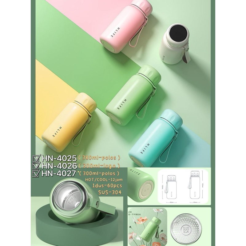 Jual TM4026 Termos Travel Mini Aesthetic Tali 300ml / Tumblr Kopi ...