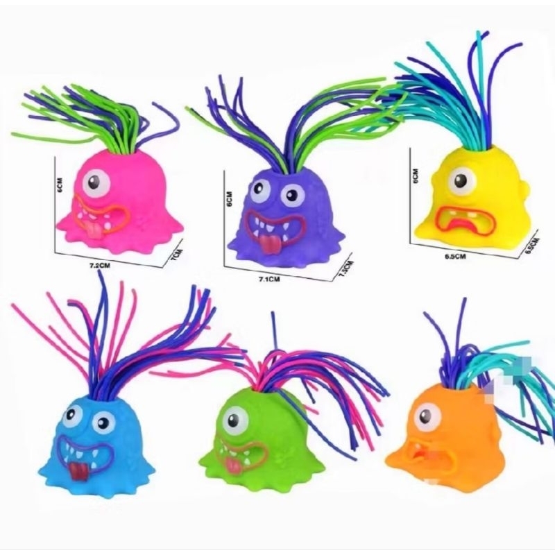Jual viral mainan monster anak tarik rambut bisa bersuara | Shopee ...
