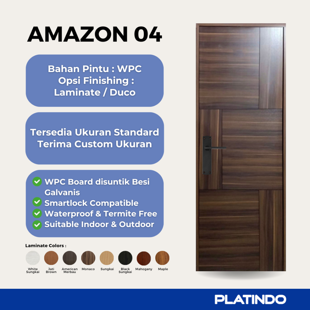 Jual Pintu Platindo WPC Amazon 04 (Custom Ukuran) | Shopee Indonesia