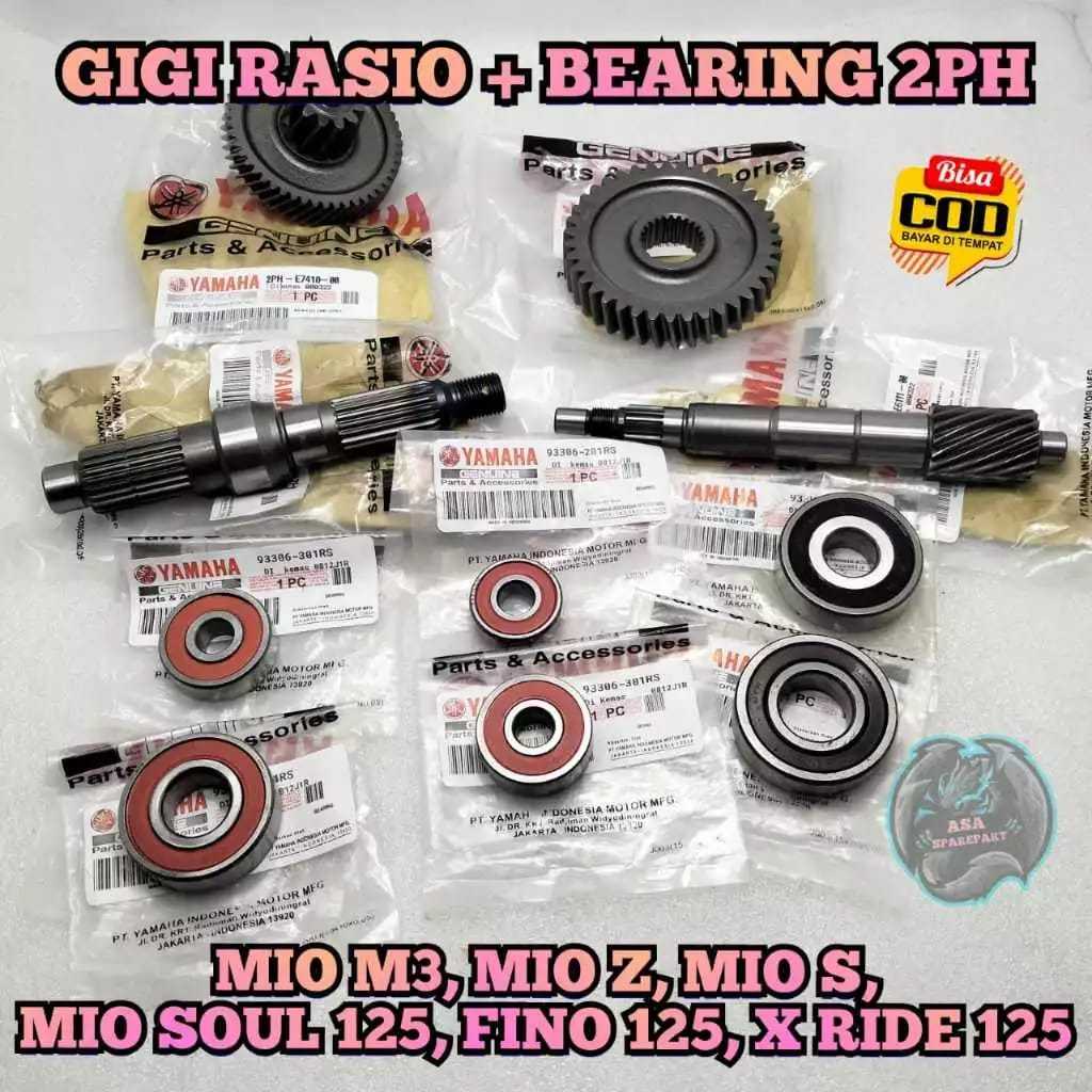 Jual GIGI RASIO Set 2ph + BEARING ASLI ORIGINAL YAMAHA MIO M3 , MIO Z ...