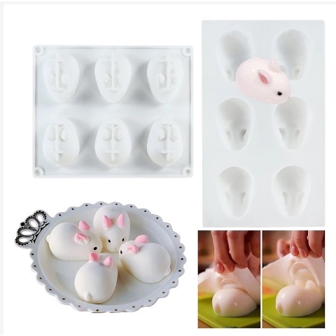 Jual Cetakan Silikon Kelinci Rabbit Bunny Puding Kue Cake Coklat Puding ...