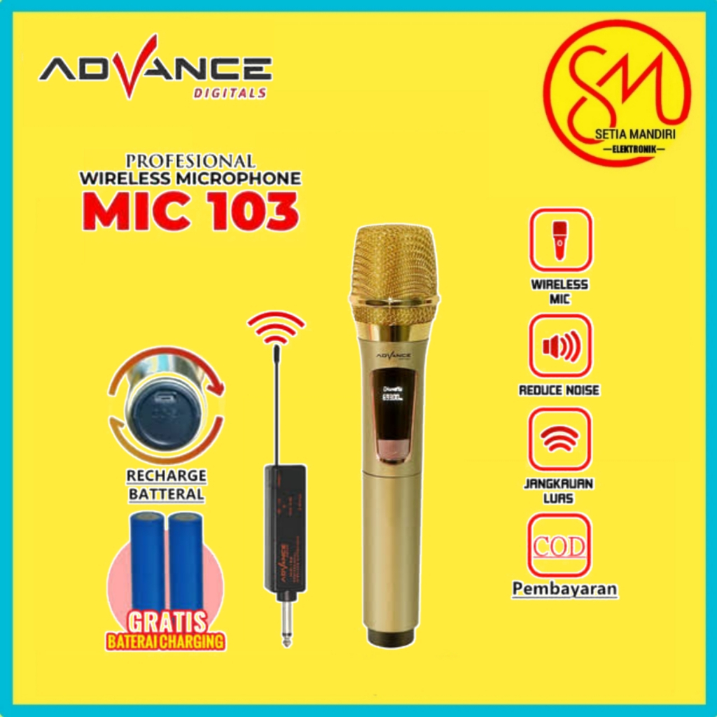 Jual Advance Mic-103/ Microphone Profesional Mic Wireless | Shopee ...