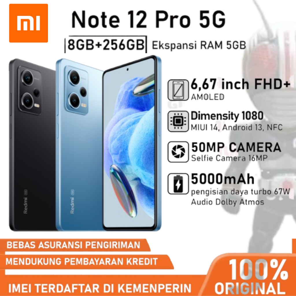 Jual Xiaomi Redmi Note 12 Pro 5G 8/256GB Garansi Resmi | Shopee Indonesia