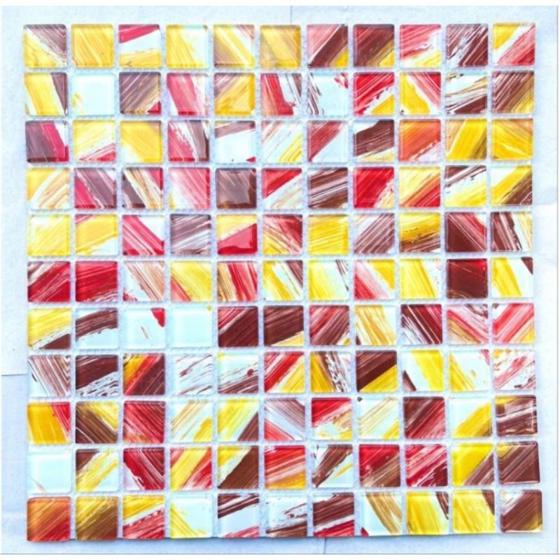 Jual keramik tiles red | keramik mozaik merah mix 30x30 cm | Shopee ...