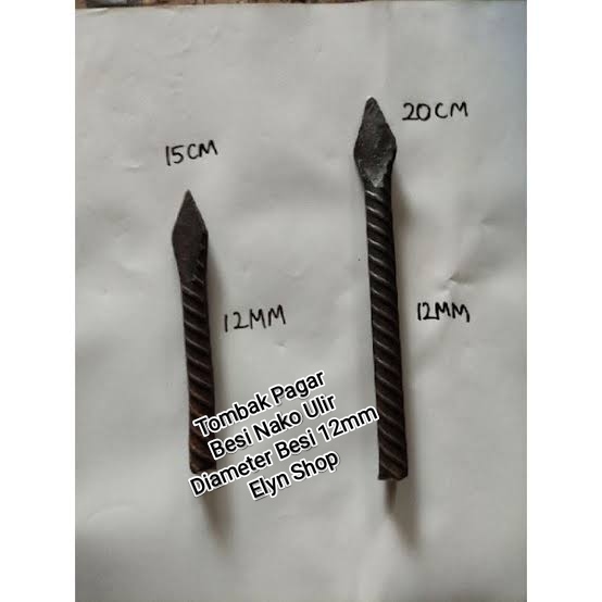 Jual Tombak Pagar Besi Nako Ulir 12 mm Panjang 15cm / 20cm | Shopee ...