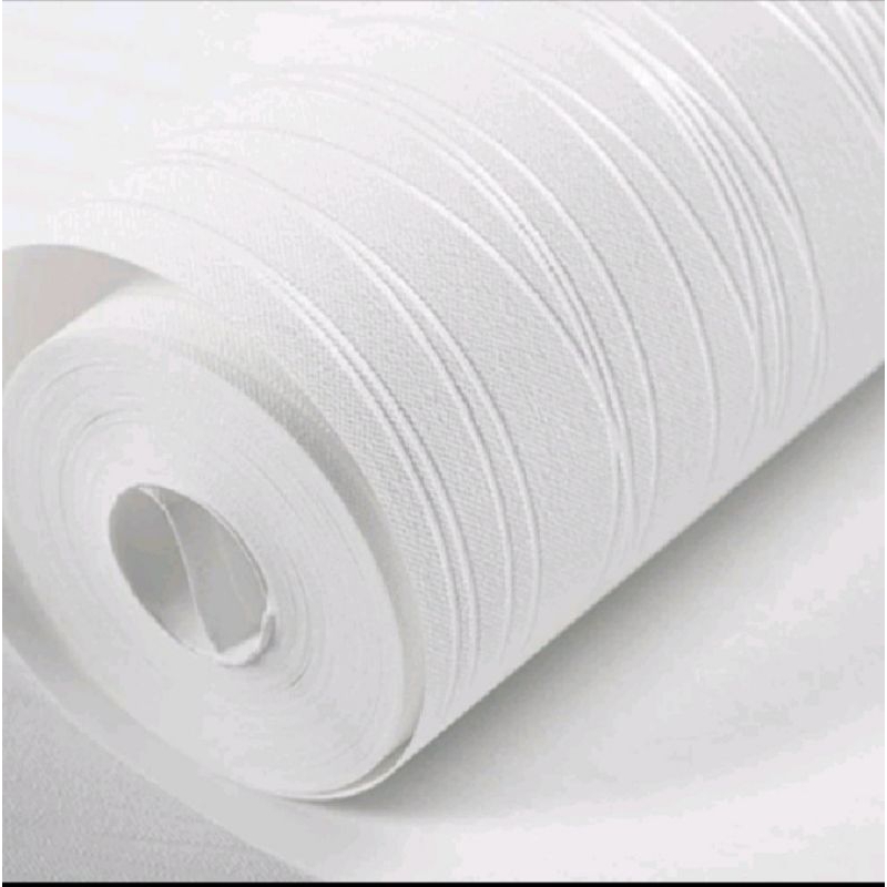 Jual Wallpaper Dinding Sticker Motif Polos Putih Salur 8m x 45cm | Shopee Indonesia