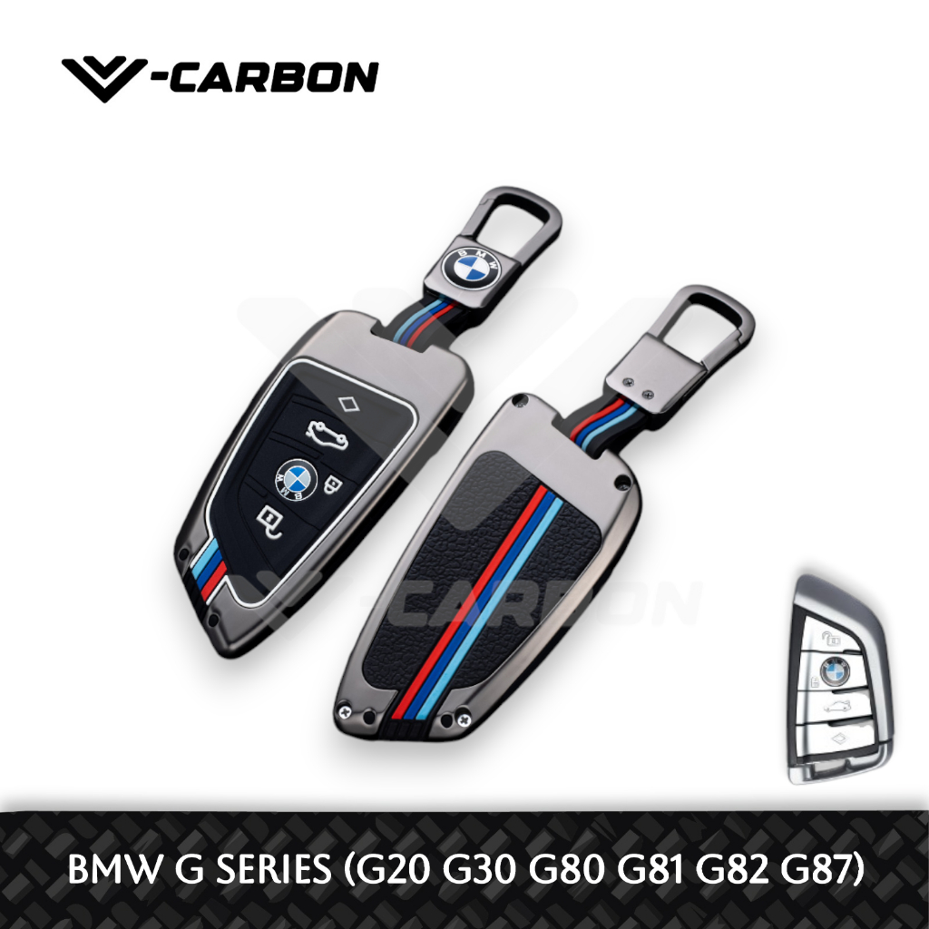 Jual V-Carbon Metal Key Cover Smartkey Casing Cover Kunci Logam BMW G ...