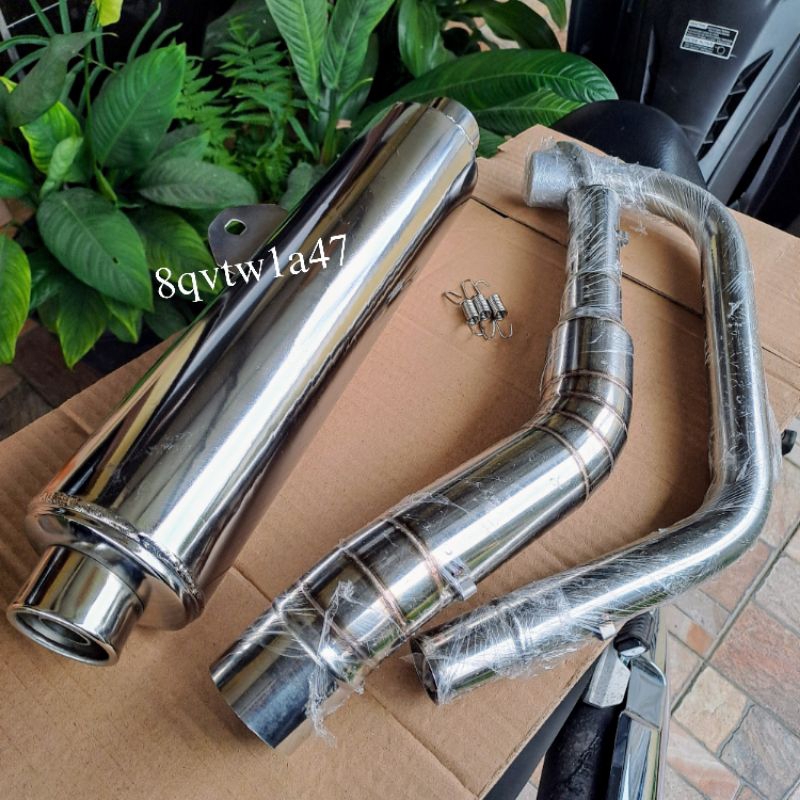 Jual open pipe standard power pipe 1set big elbow for Rusi_tc125 150 ...