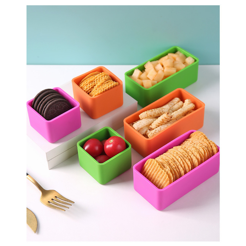 Jual Silikon Cup Bento Silicone Lunch Persegi Tempat Bento Box Wadah ...