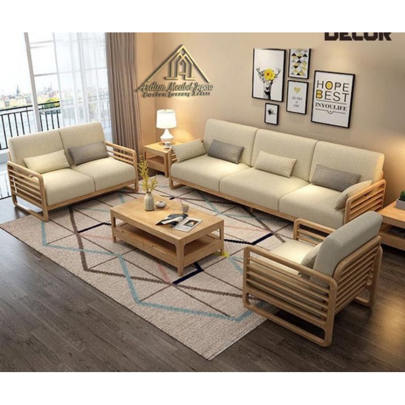 Jual Kursi tamu minimalis 321+ meja kayu jati | Shopee Indonesia