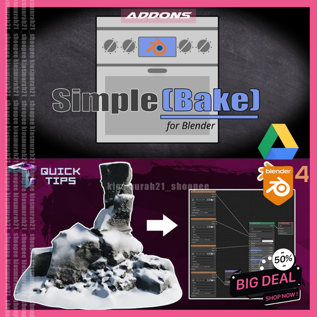 Jual Simplebake - Simple Pbr And Other Baking In Blender - Blender 3D Addons | Shopee Indonesia