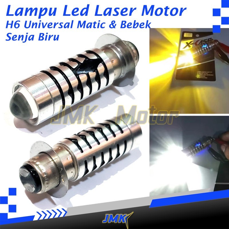 Jual Lampu Led H6 Laser HI LO Lampu Utama Motor Led Super Terang Lampu Senja Biru | Shopee Indonesia