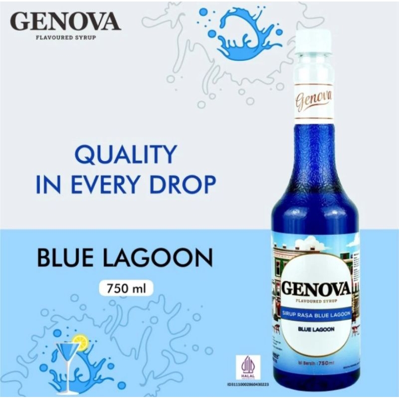 Jual Blue lagoon Syrup Merk Genova 750 ml - Sirup genova Rasa Blue ...