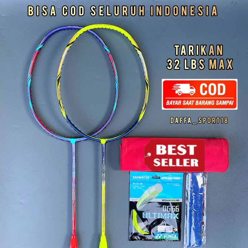 Jual RAKET BADMINTON FULLSET SIAP PAKAI DENGAN TAS BONUS GRIP DAN ...