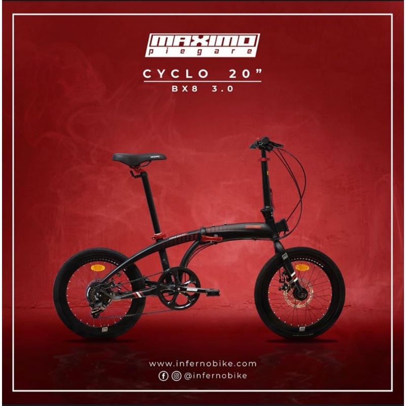 Jual sepeda lipat Maximo piegare cyclo 20 inch 3.0 TX 7 Alloy | Shopee ...