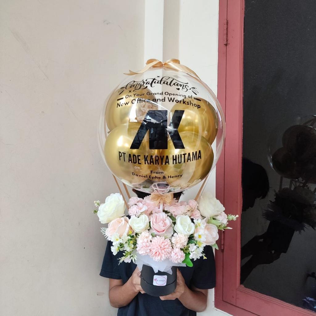 Jual Bucket Balon Bunga ARTIFICIAL Bloom Box Flower Bouquet Bunga buket ...