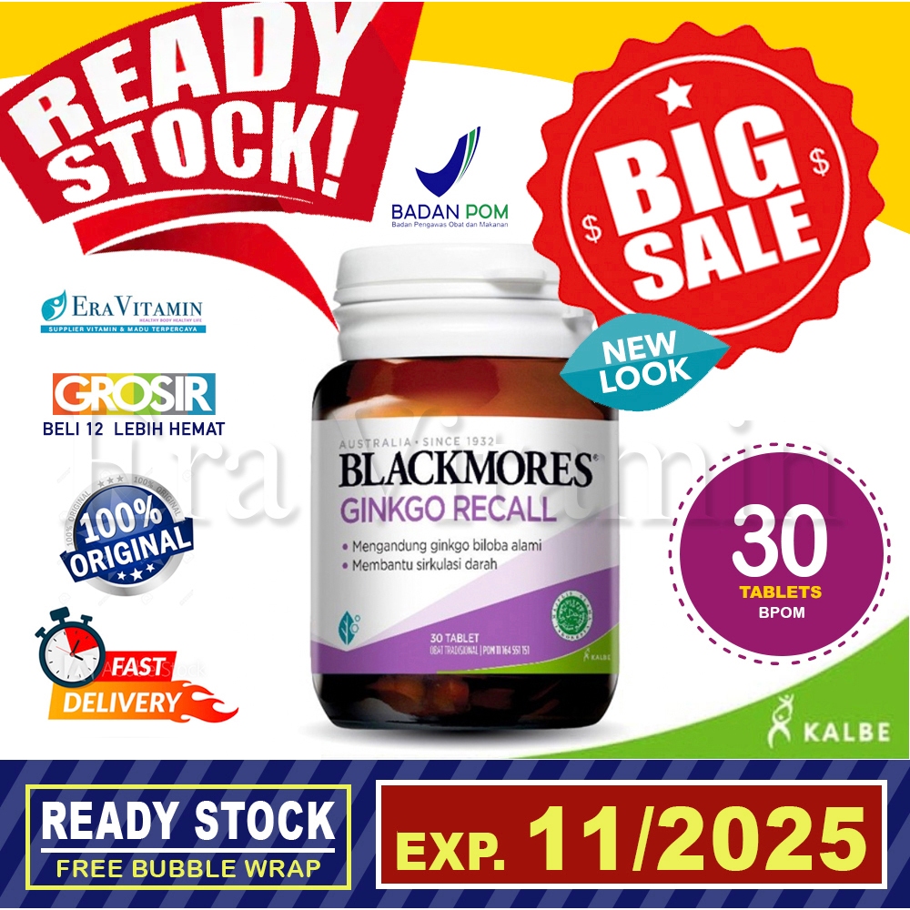 Jual Blackmores ginkgo recall action - 30 tablets BPOM Kalbe | Shopee ...