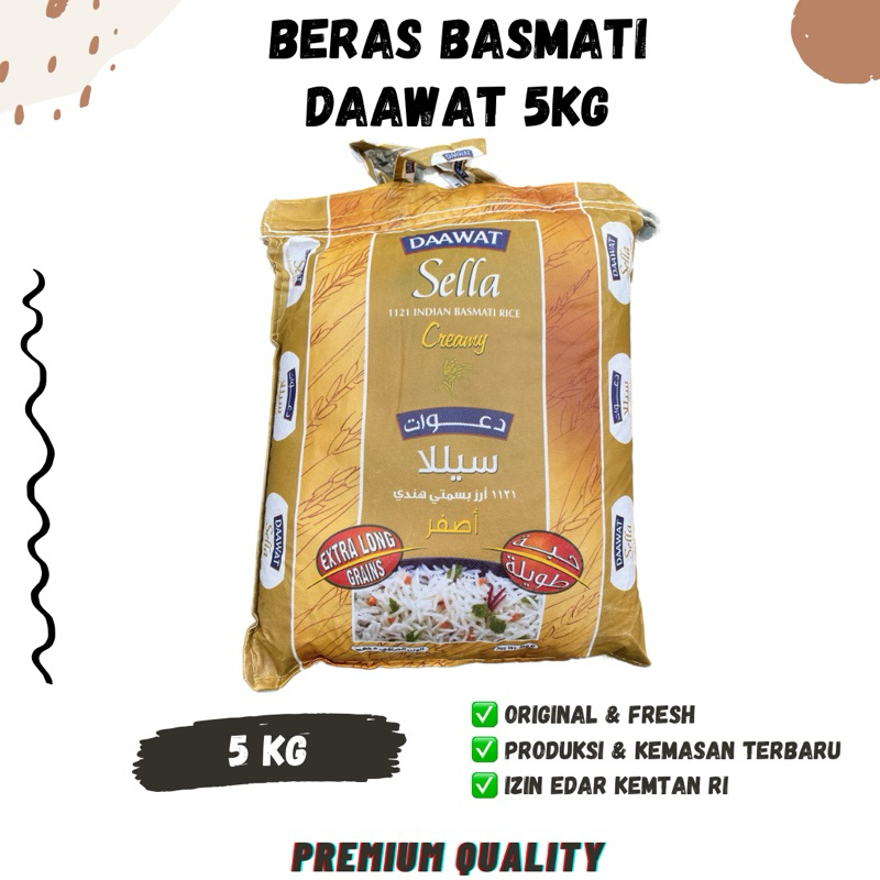 Jual BERAS BASMATI 5KG Sella Premium Rice India Beas Nasi Kebuli Arab Biryani Diet Rendah Kalori ...