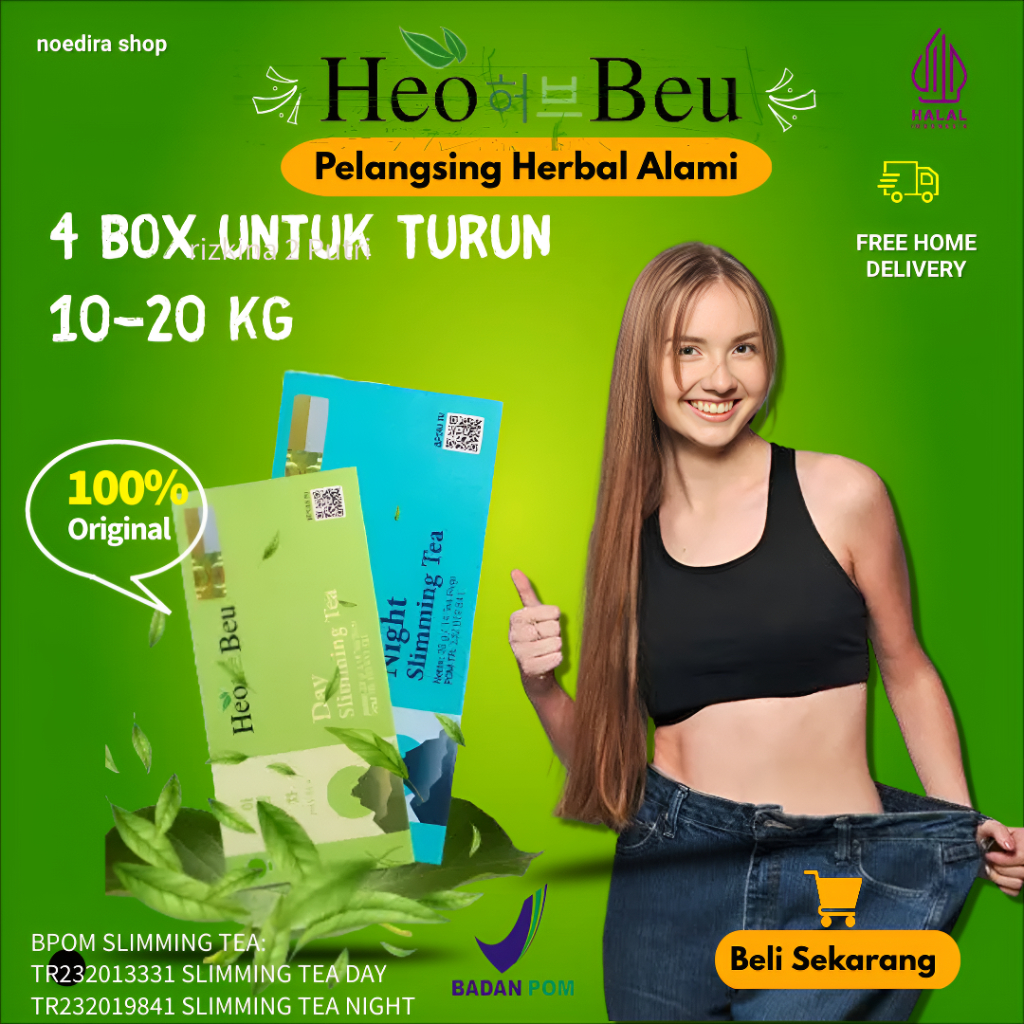 Jual Teh Heo Beu HeoBeu Slimming Tea Minuman Teh Original BPOM Solusi ...