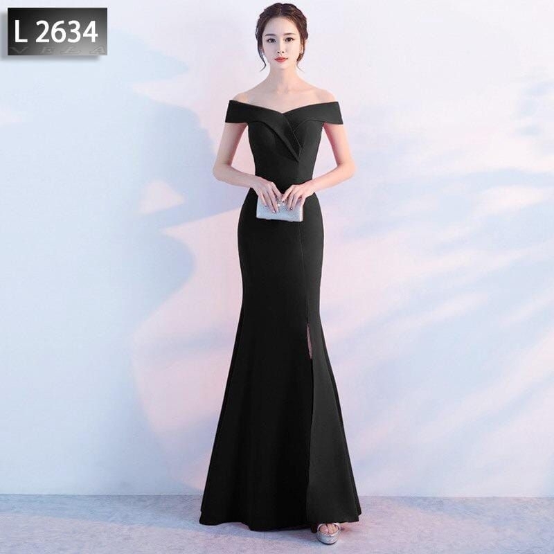 Jual Retno Long Dress Slit Pesta Gaun Elegan | Shopee Indonesia