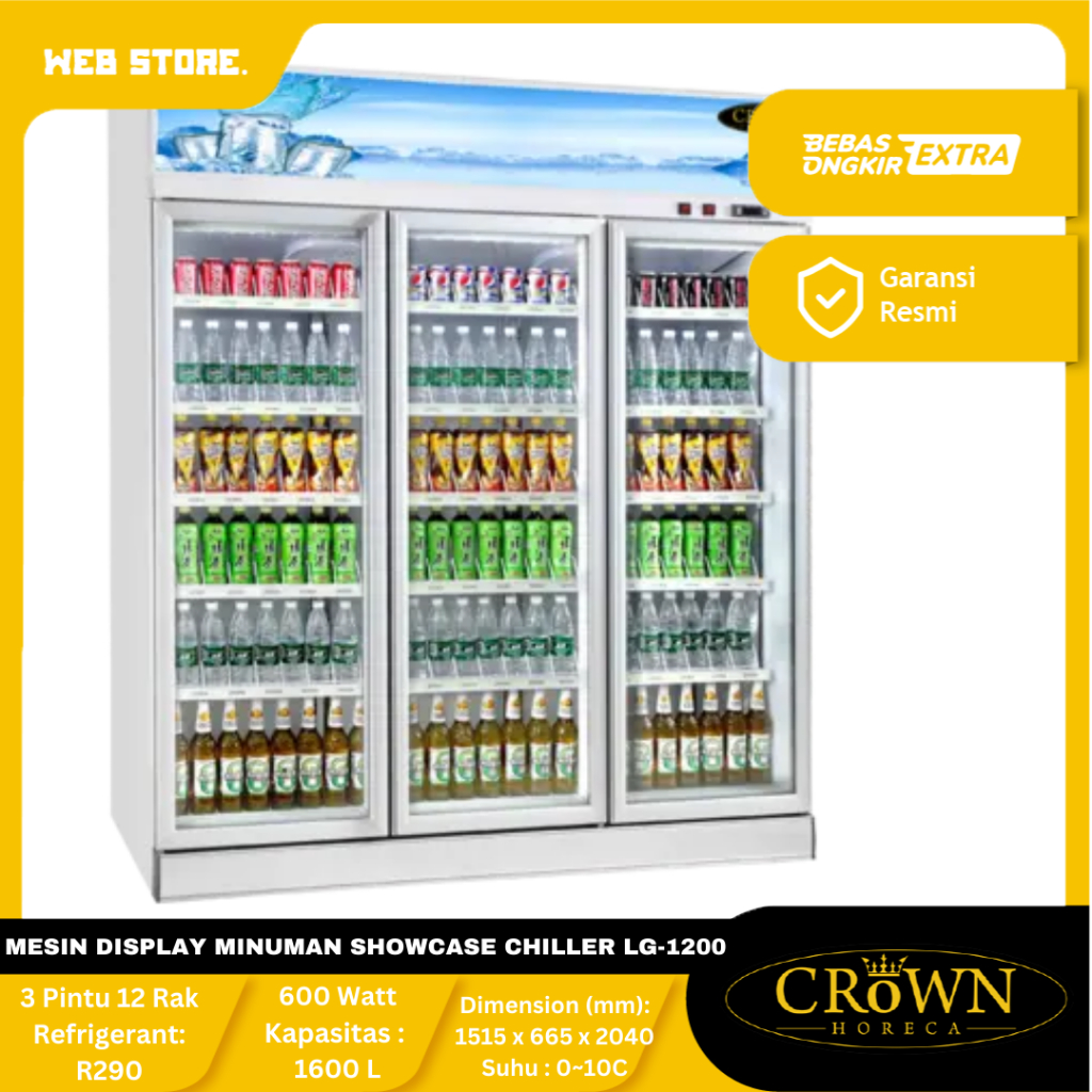 Jual Mesin Pendingin Display Minuman Showcase Chiller 3 Pintu 12 Rak LG ...