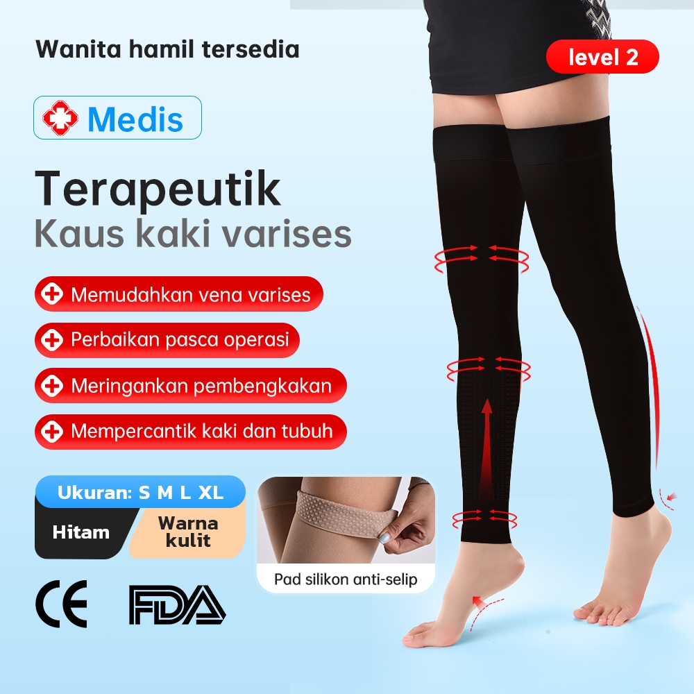 Jual Kaos Kaki Kompresi Varises Stocking Varises Medical Compression Ccl 2 Pria Stoking Wanita ...