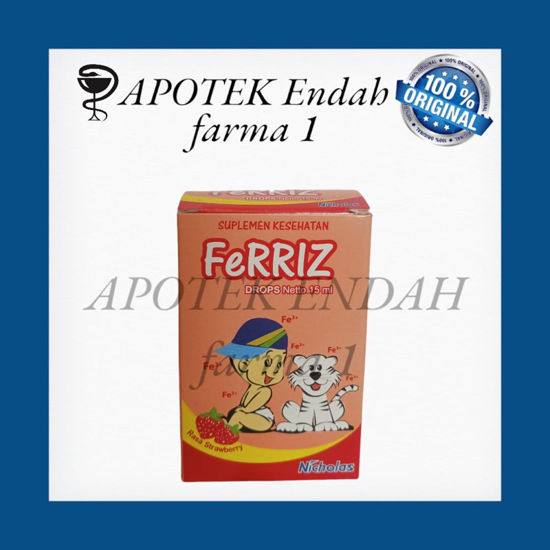 Jual FERRIZ DROP 15ml suplemen zat besi pada bayi rasa strawberry ...