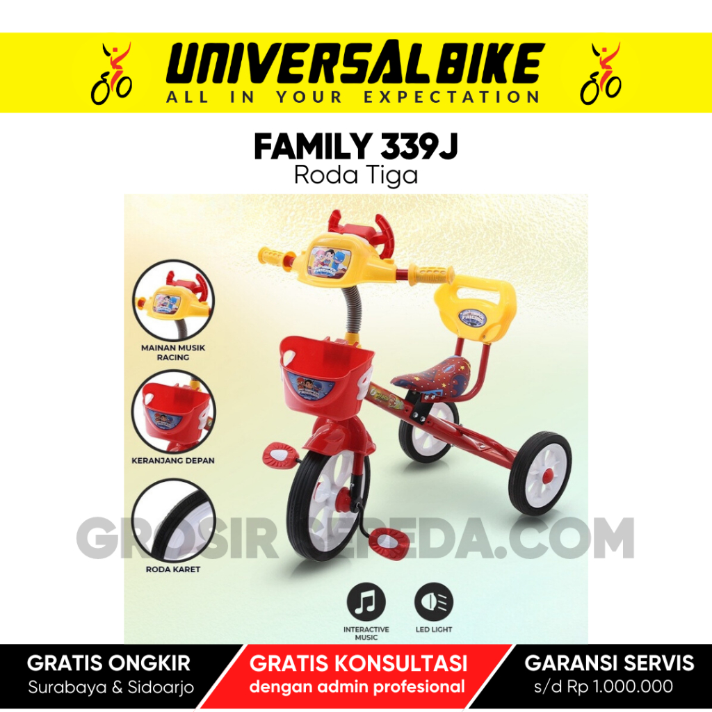 Jual Sepeda Anak Roda Tiga cocouk untuk Usia 2 - 4 tahun Family 339 J ...