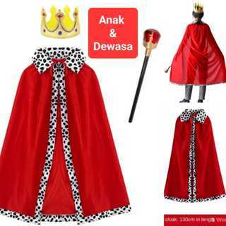 Jual Jubah raja ANAK DEWASA import Merah kostum king cosplay tongkat ...