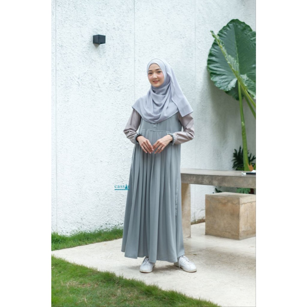 Jual NEW MEGUMI DRESS BY CASSIE | Gamis Biru | | Shopee Indonesia