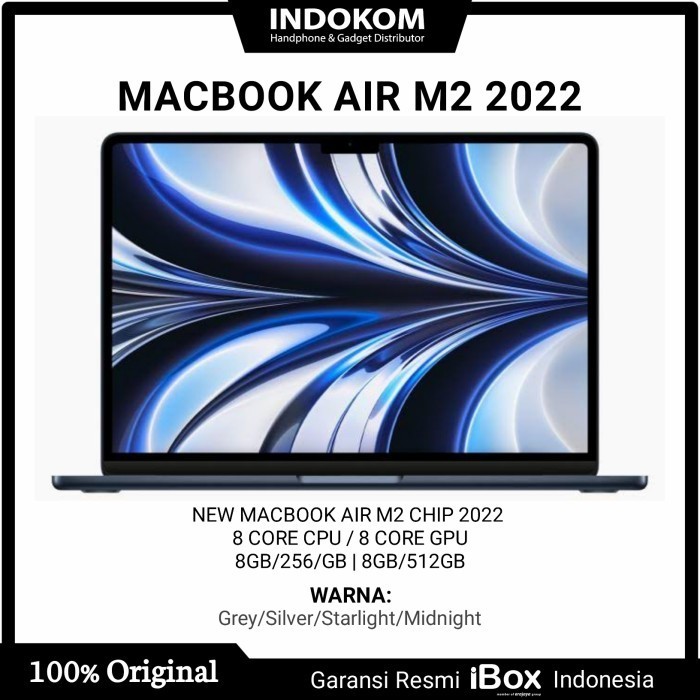 Jual MacBook Air M2 Chip 2022 13" 8GB/256GB Garansi Resmi | Shopee Indonesia