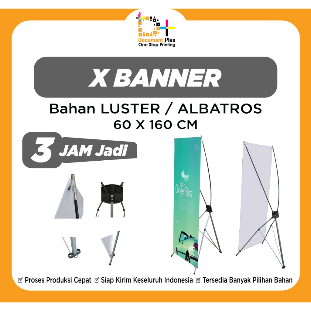Jual X Banner PREMIUM 60 x 160 Bahan Albatros / Luster ( Dengan kaki x ...