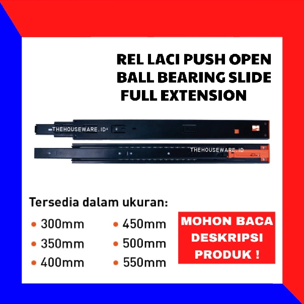 Jual 1 SET Rel Laci Push To Open Double Track / Full Extension Push ...
