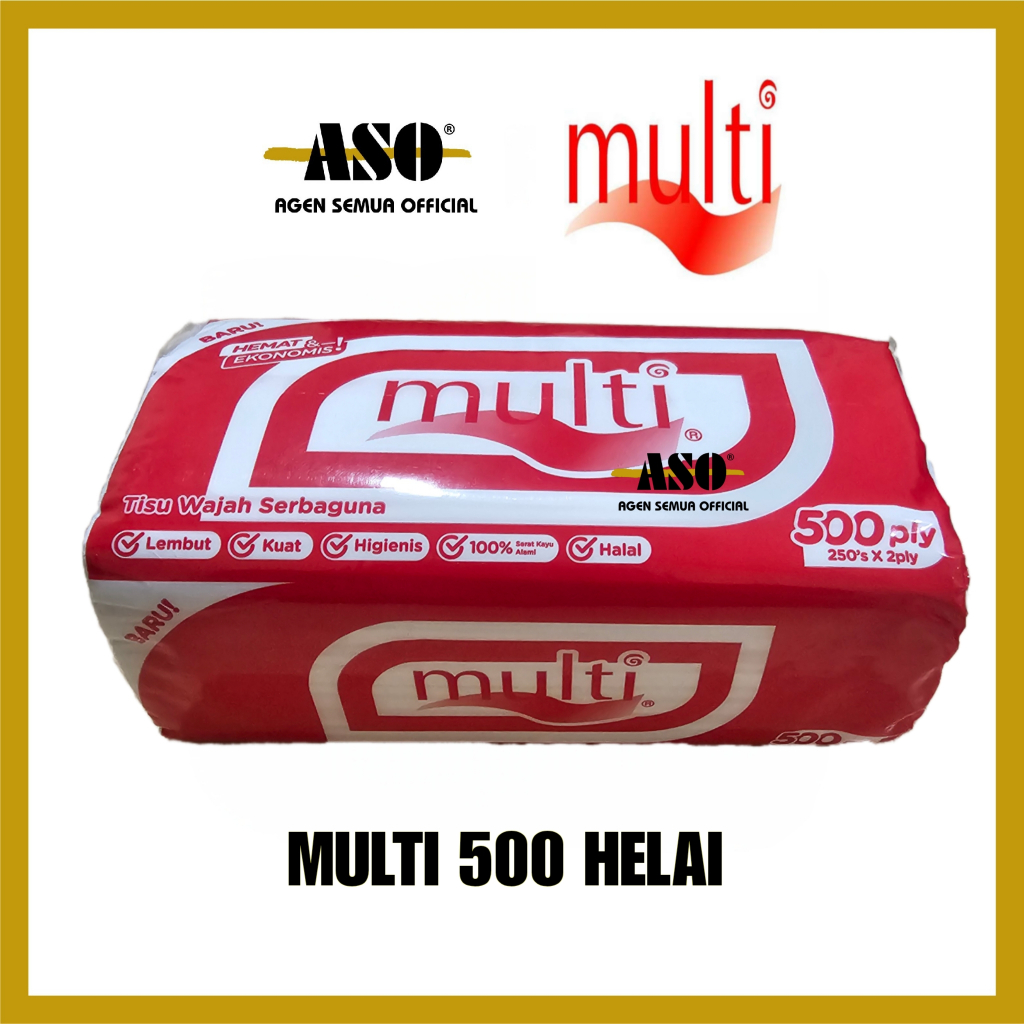 Jual Tisu Tissue MULTI 500 helai 250 sheet facial tissue 2ply tisu ...