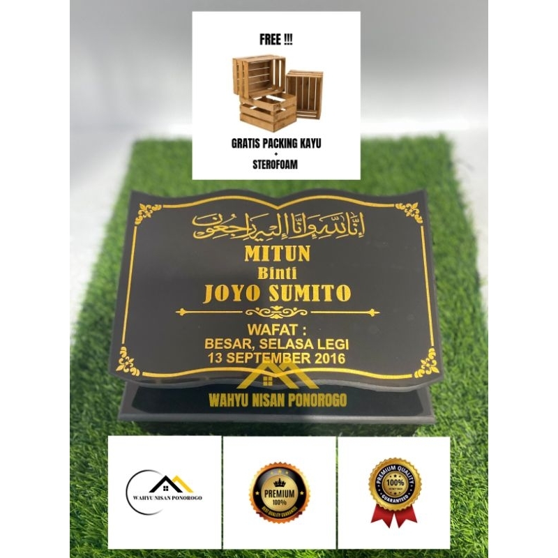 Jual BATU NISAN PAPAN SEMI BUKU UKURAN 30×20 | Shopee Indonesia
