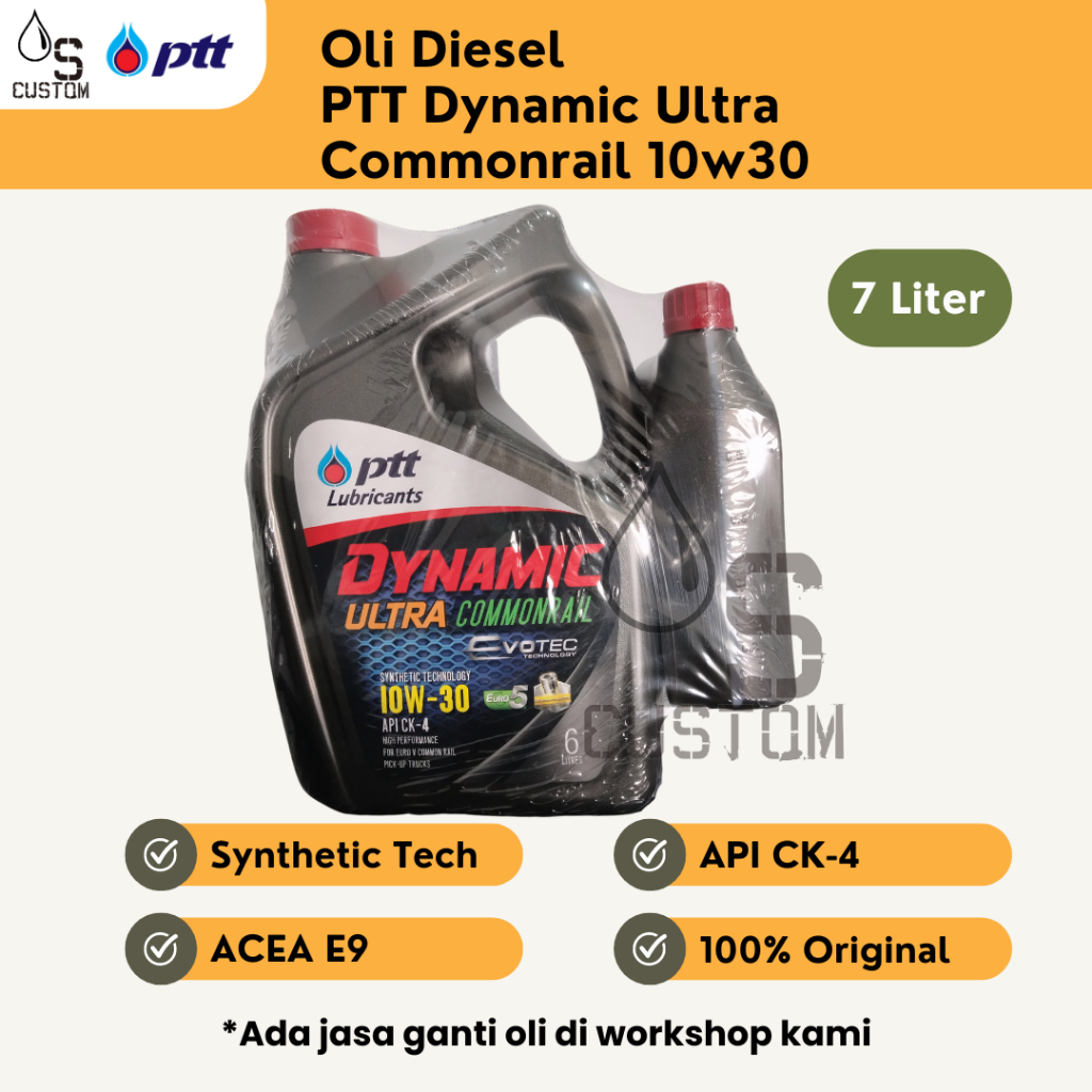 Jual PTT Dynamic Ultra Commonrail 10w30 7 Liter API CK-4 Oli Diesel | Shopee Indonesia