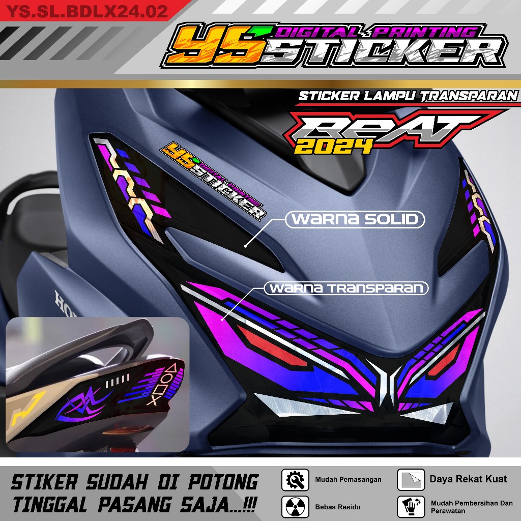 Jual STIKER Alis lampu BEAT DELUXE 2024 - variasi stiker mata alis ...