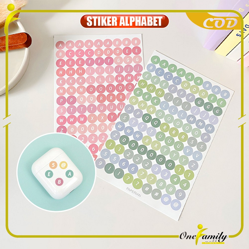 Jual ONE-C1121 Stiker Alphabet Huruf Angka Deco Aesthetic Dekorasi Buku ...