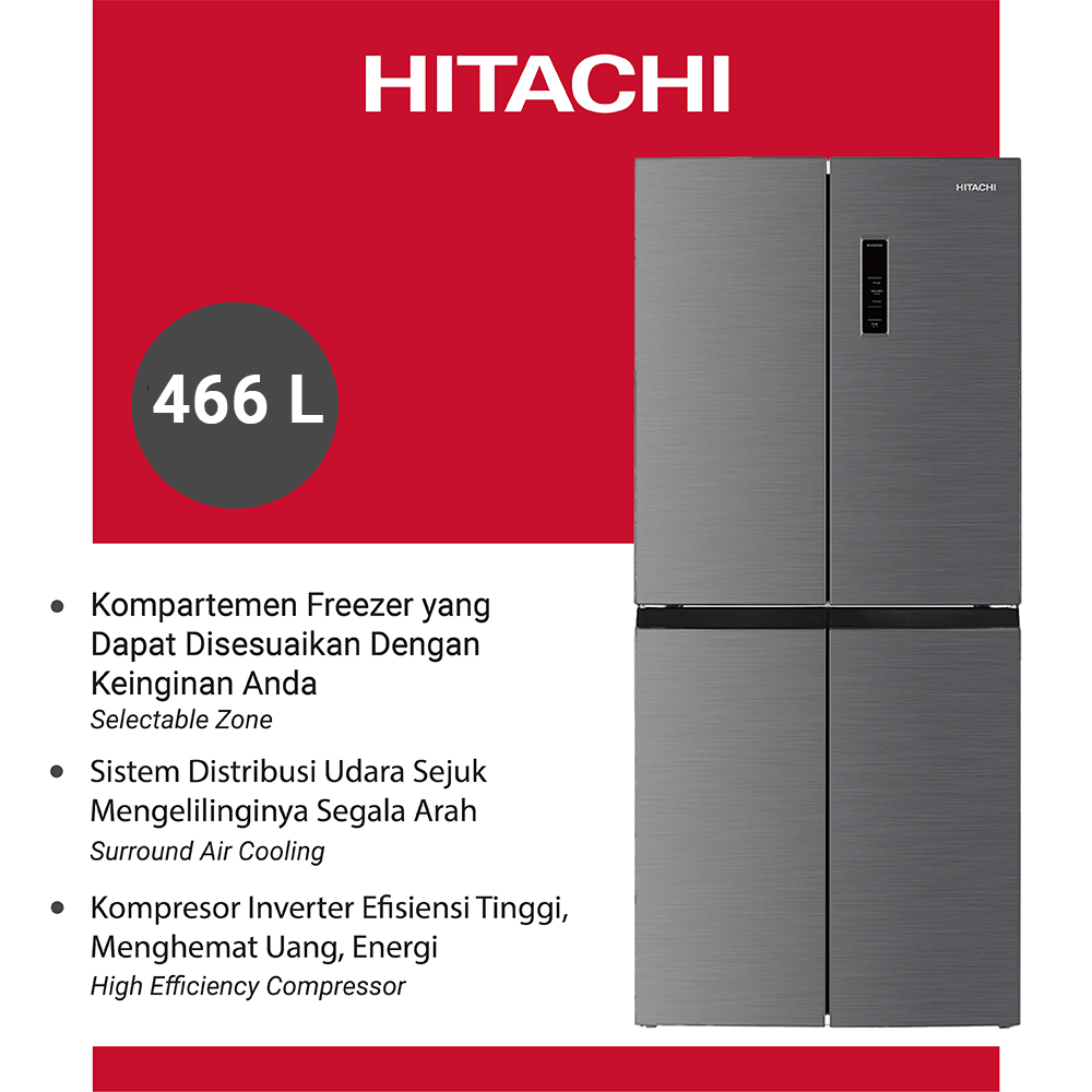 Jual HITACHI Kulkas Bottom Freezer 522 Liter HR4N7522DSXID | Shopee ...