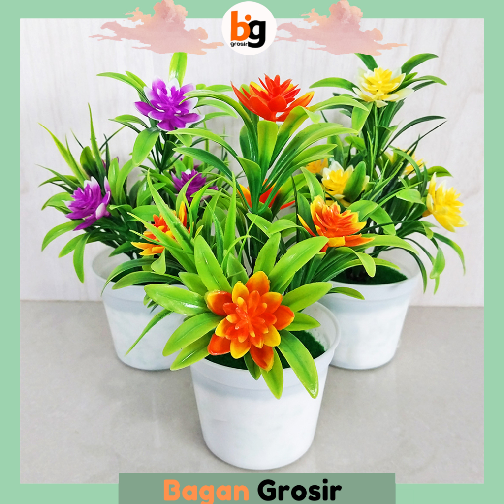 Jual BAGANGROSIR Bunga Teratai Hias Mini Plastik Dekorasi Meja Ruangan ...