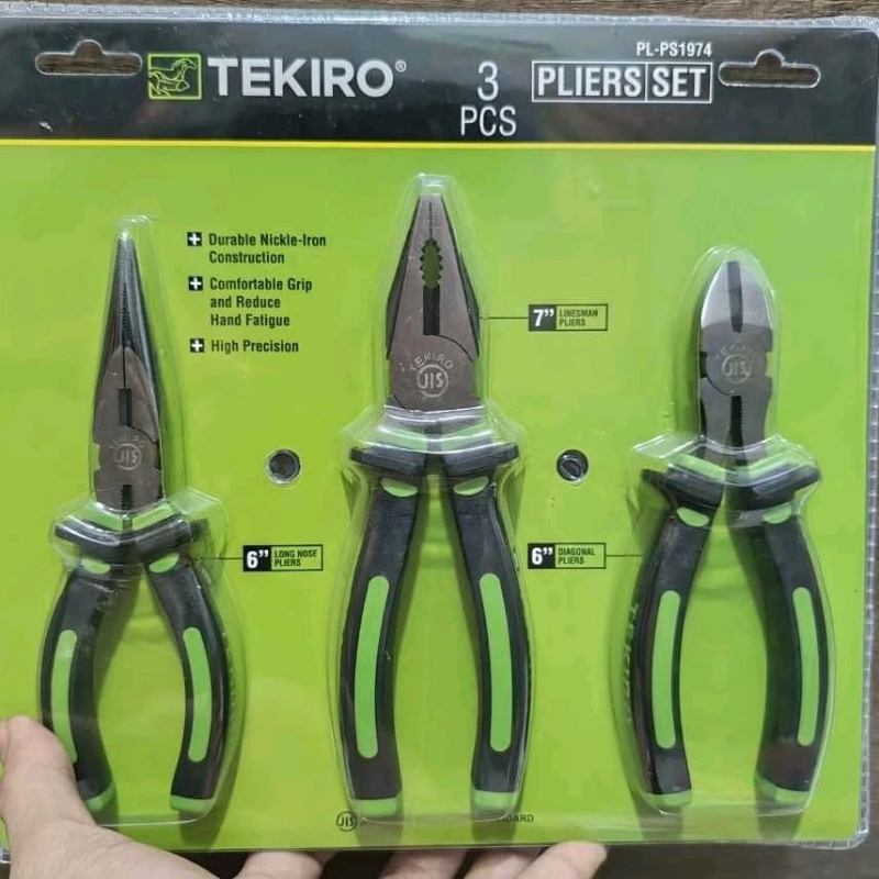 Jual Tang Set tekiro 3 Pcs / Tang kombinasi 7 Inch + Tang Potong 6 Inch + Tang Lancip 6 Inch ...