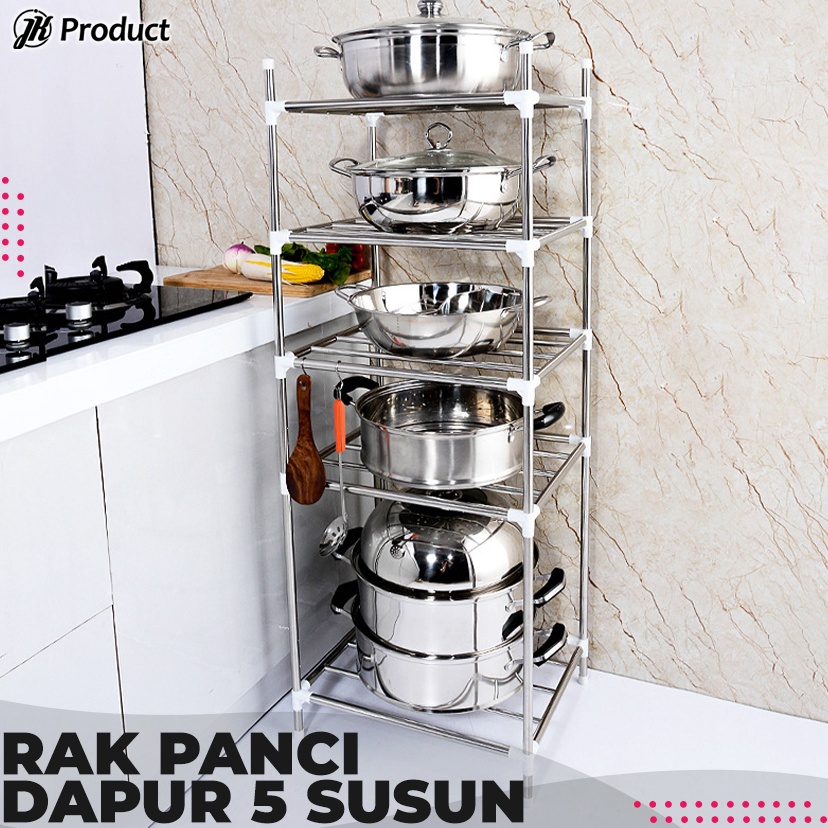 Jual Spesial Promo Rak Dapur Tempat Peralatan Masak Panci Teflon 5 ...