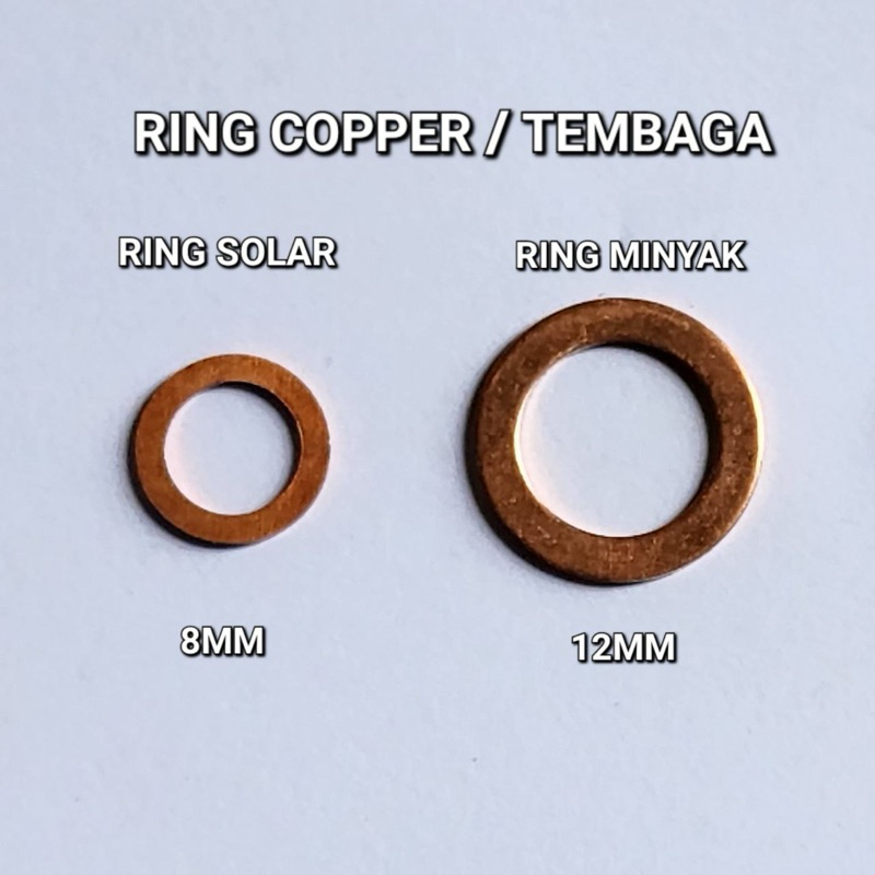 Jual Ring Tembaga Copper 8mm 12mm Ring Untuk Baut Minyak Solar 8 Mili ...
